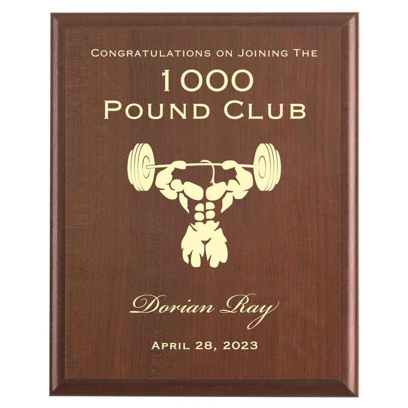 1000 Pound Club Award | 1000# lb. Total in the Gym Gift – Marked ...