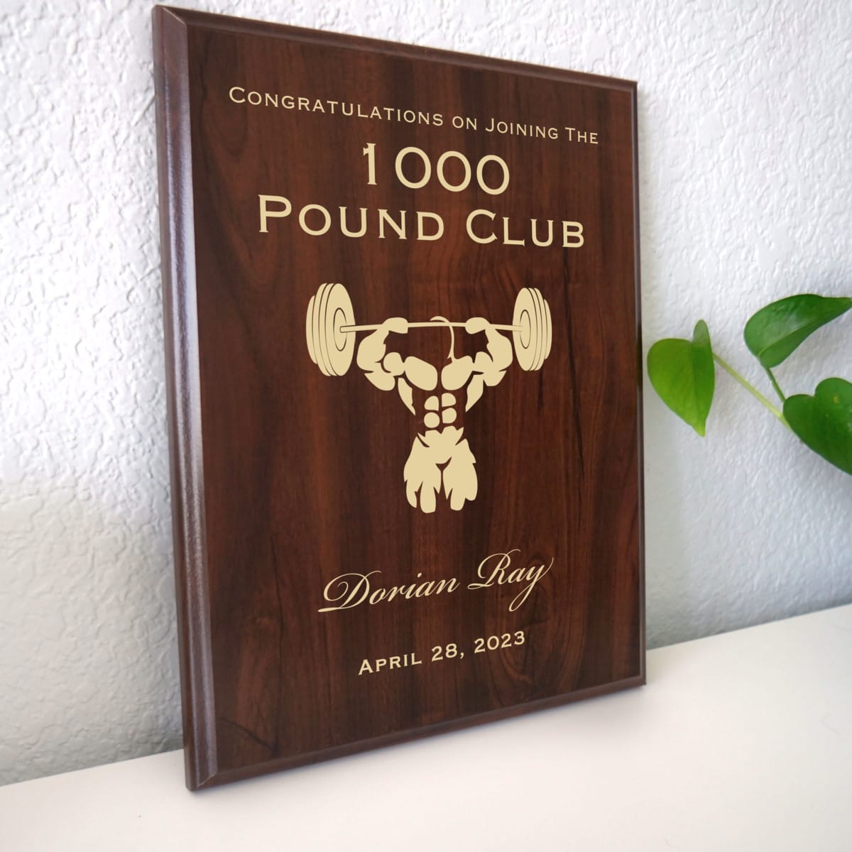 1000 Pound Club Award | 1000# lb. Total in the Gym Gift – Marked ...