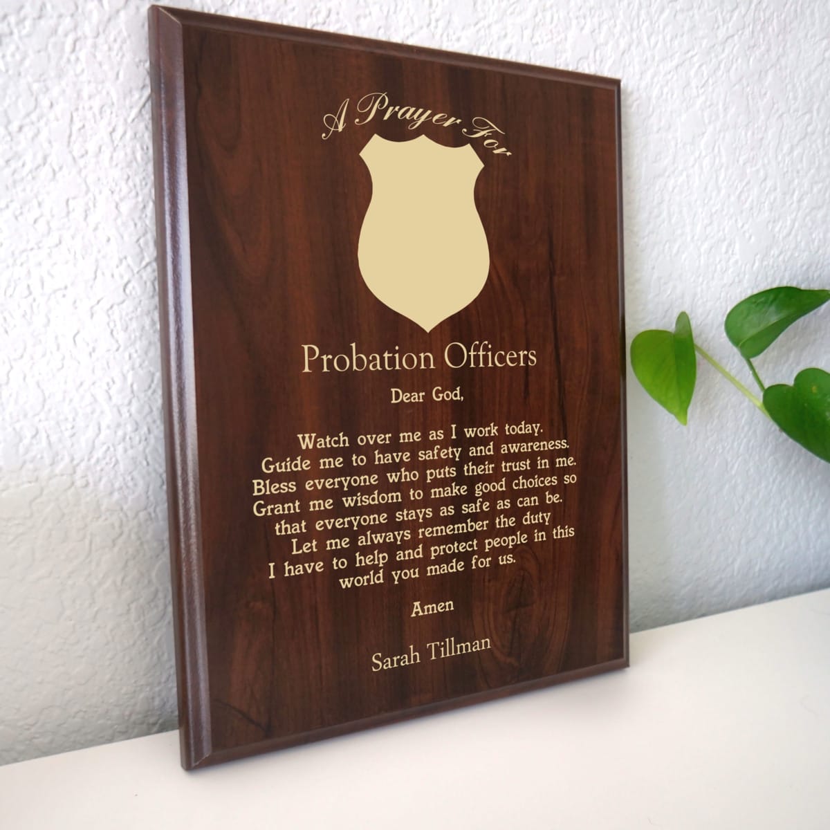 Probation Officer Prayer Plaque | Parole Officer's Gift – Marked ...