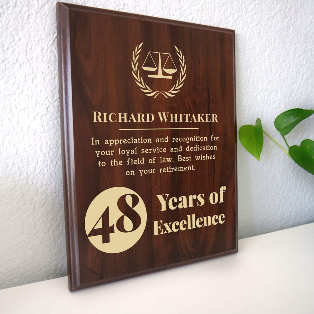 Lawyer Retirement Gift | Attorney Retirement Plaque Award – Marked ...