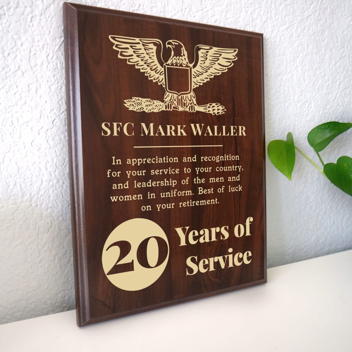Military Retirement Award Plaque | Armed Forces Gift for Retiring from ...